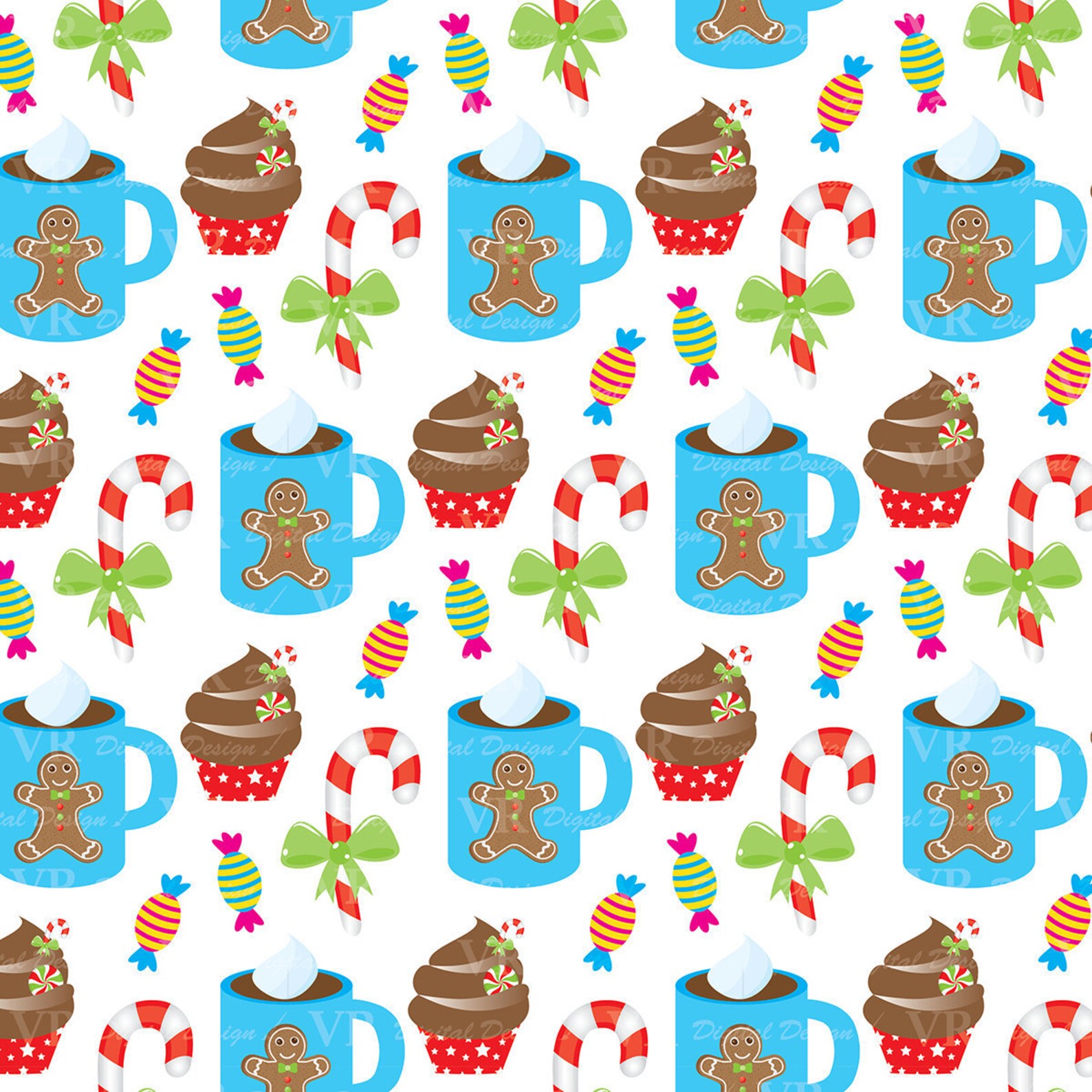 Christmas Gingerbread Digital Paper Set Gingerbread House - Etsy