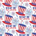 4th of July Digital Papers, Patriotic USA Red and Blue Stars and ...