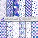 Watercolor and Marble Digital Paper Purple and Blue | Etsy