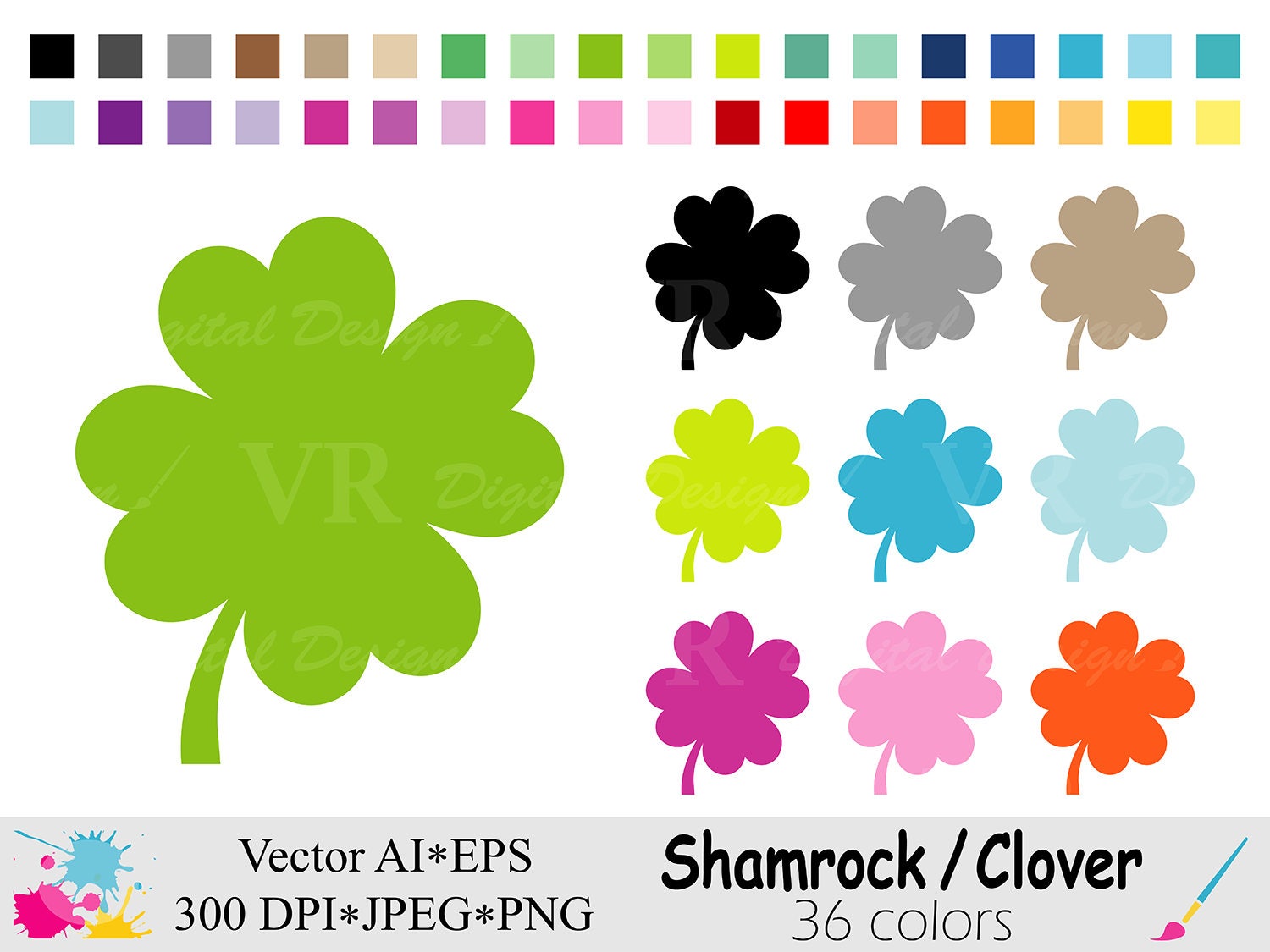 Shamrocks And Clovers Clipart
