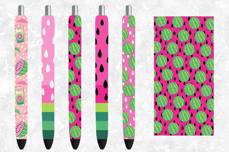 Pink Watermelon Pen Wrap Bundle for Sublimation or Waterslide / Summer ...