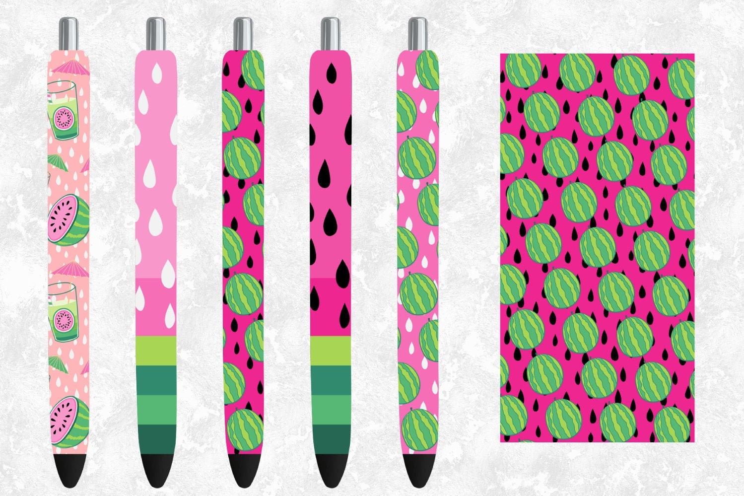 Pink Watermelon Pen Wrap Bundle for Sublimation or Waterslide / Summer ...
