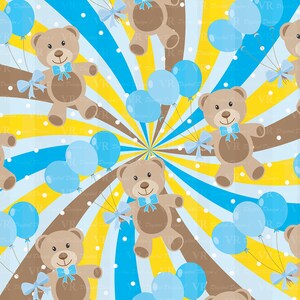 Its a Boy Digital Paper Set, Baby Boy Blue Digital Papers, Baby Shower ...