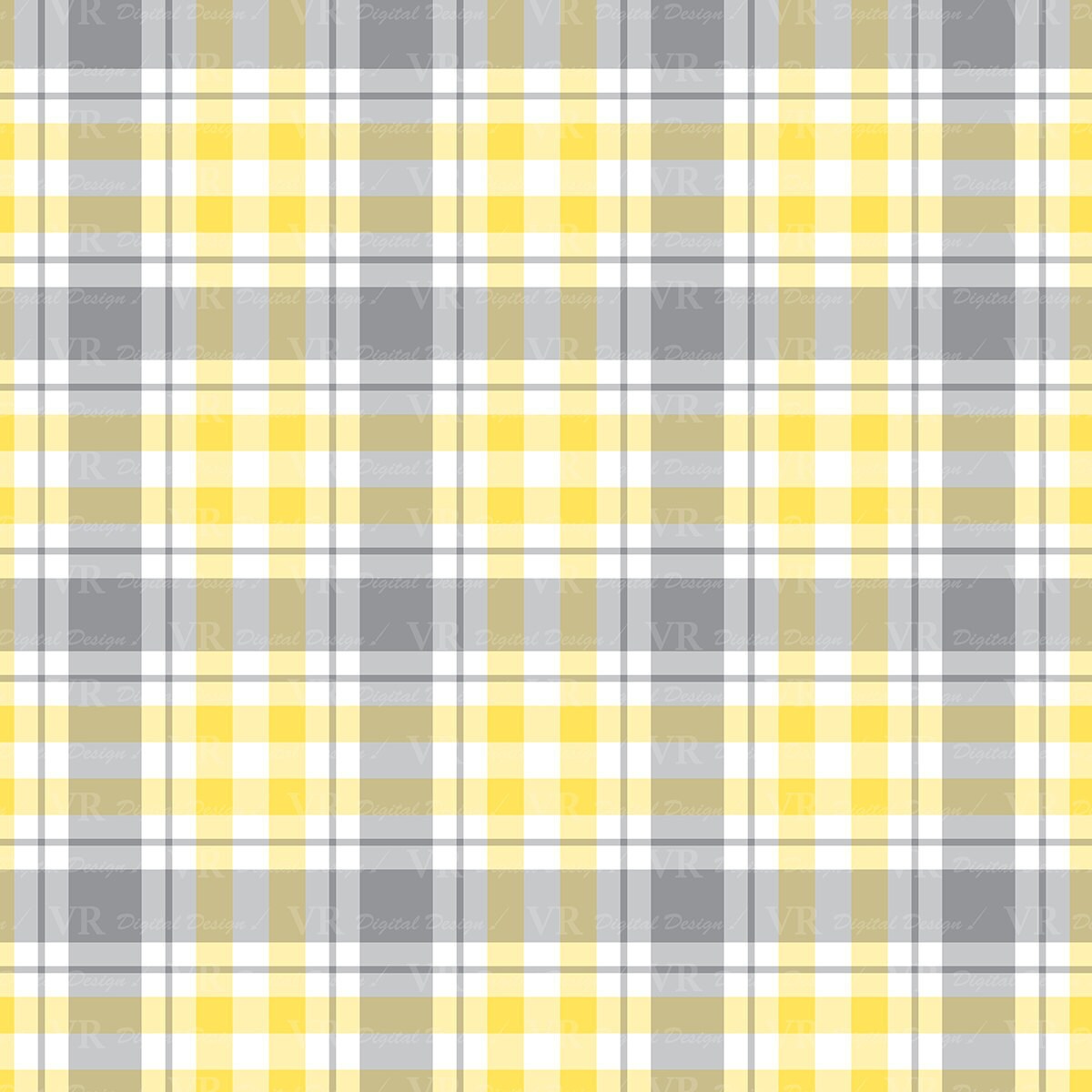 Yellow and Grey Plaids Digital Paper Set, Yellow and Grey Plaid Digital ...