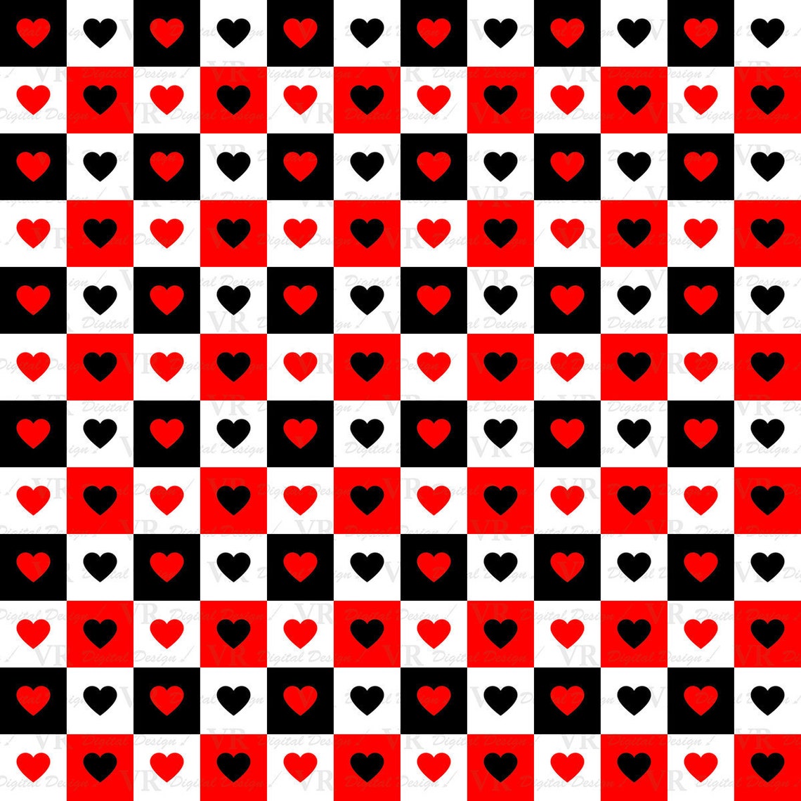 Valentine Digital Papers With Hearts and Arrows, Valentines Day Red and ...