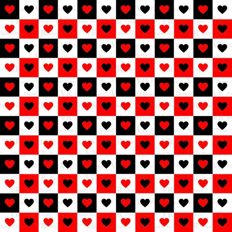 Valentine Digital Papers With Hearts and Arrows, Valentines Day Red and ...