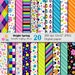 Bright Spring Digital Paper Set With Butterfly Ladybugs and Flowers ...