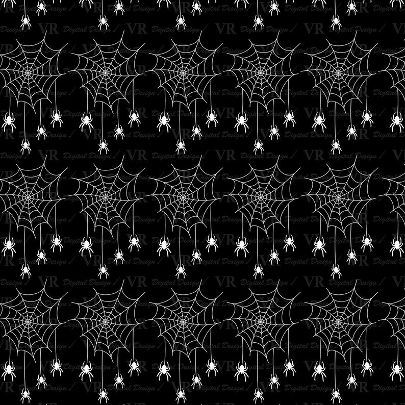 Halloween Digital Papers With Haunted House, Pumpkin, Bats, Spider ...