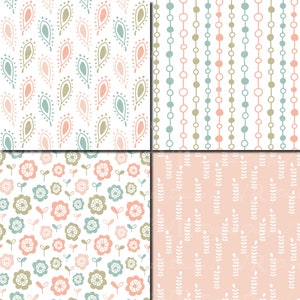 Romantic Floral Digital Paper, Flowers Seamless Pattern, Pastel Floral ...