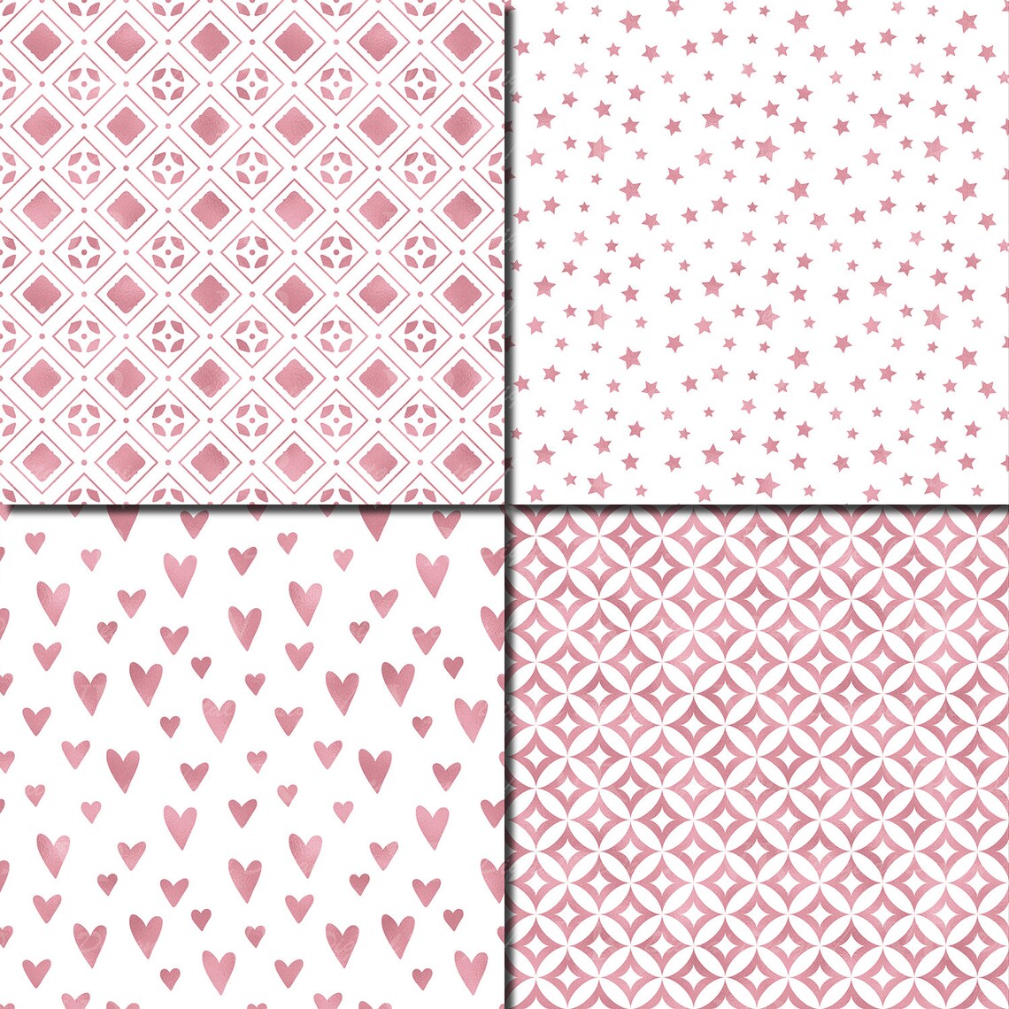 Rose Gold Foil Digital Paper Seamless Blush Pink Metallic - Etsy