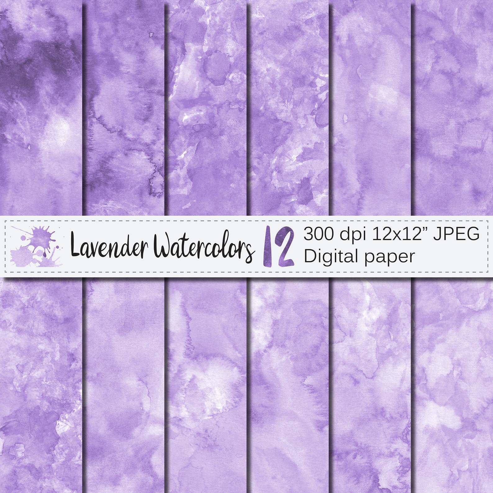 Lavender Watercolor Digital Paper, Lavender Watercolors Texture ...
