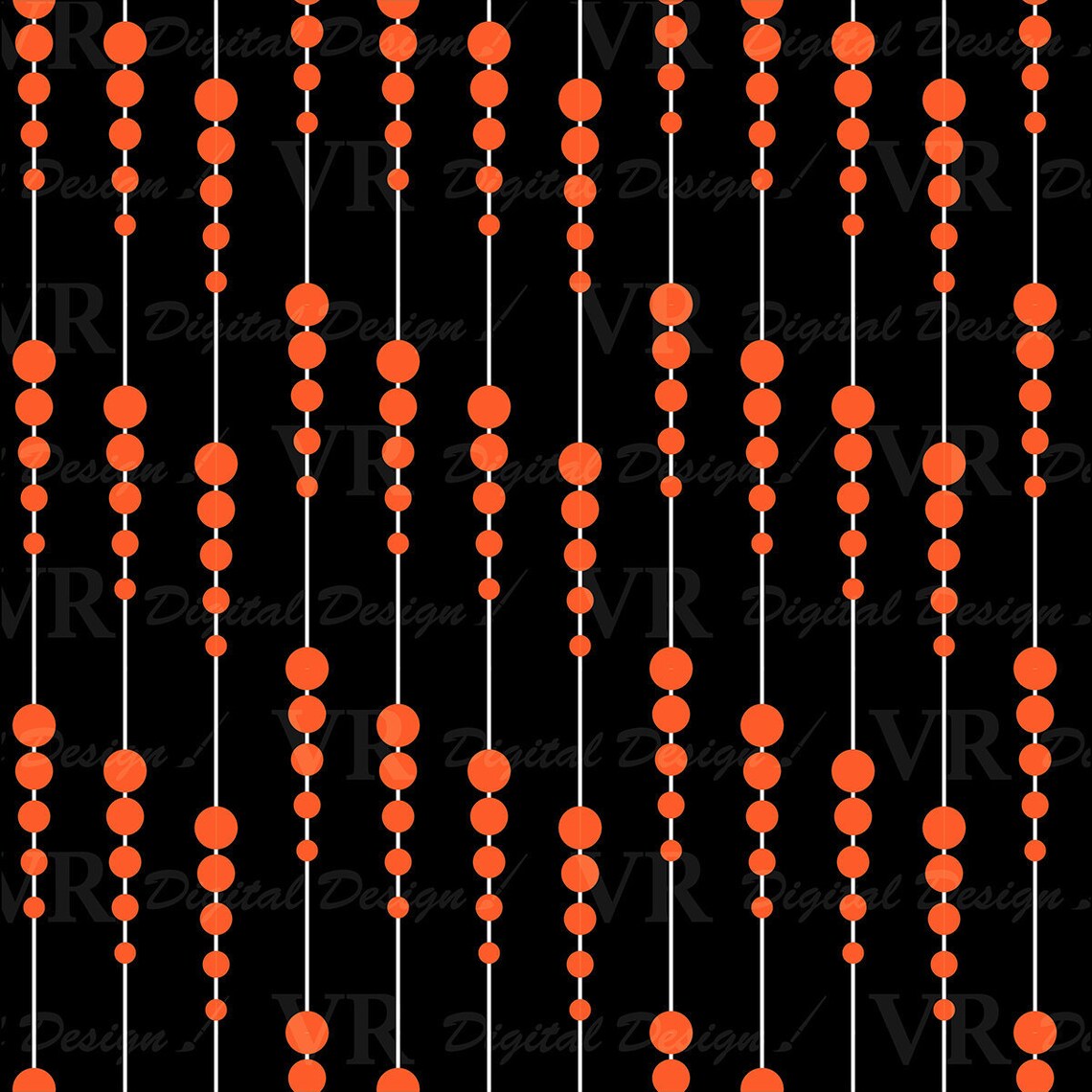 Orange and Black Digital Paper Set, Geometric Digital Printable ...