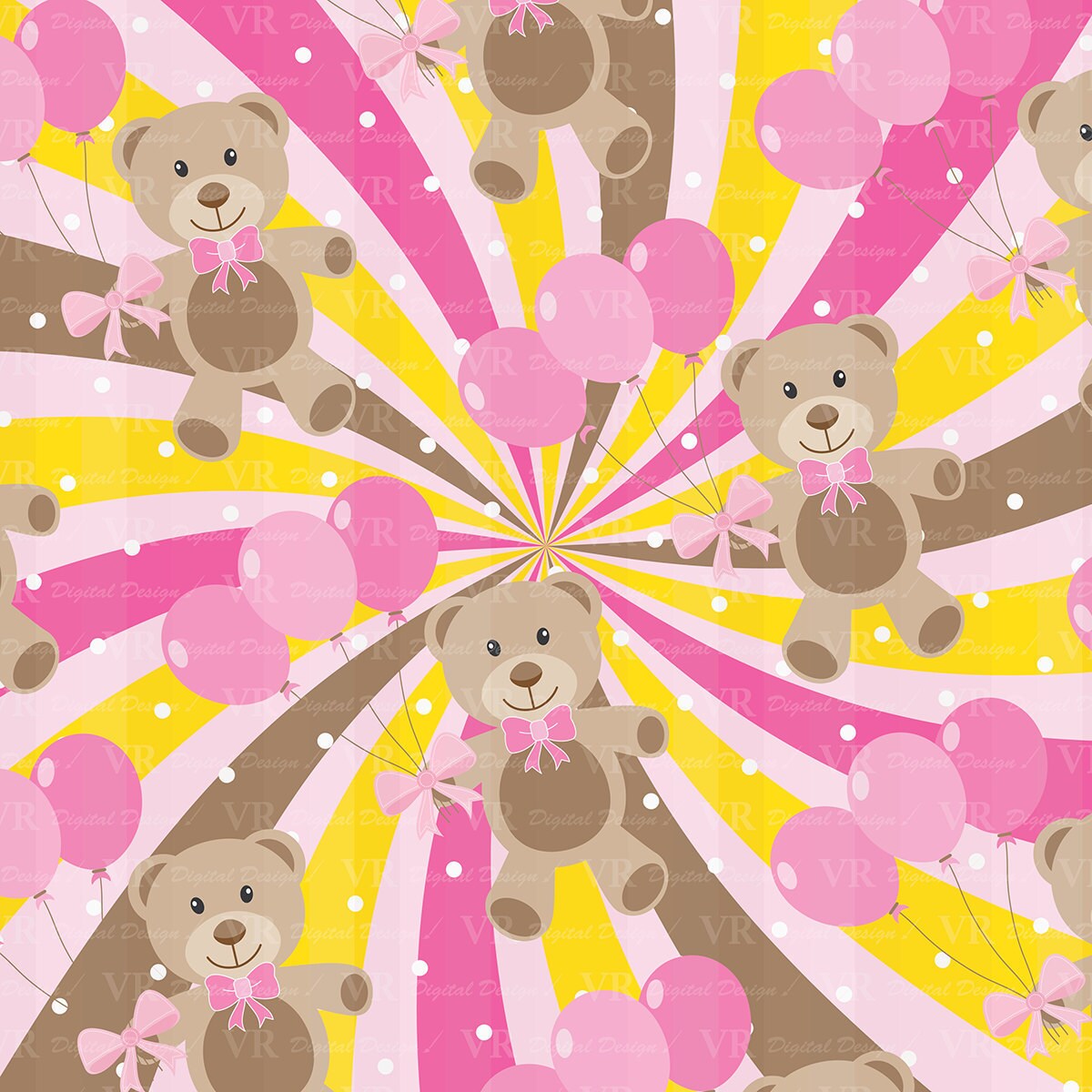 Its a Girl Digital Paper Set, Baby Girl Pink Digital Papers, Baby ...