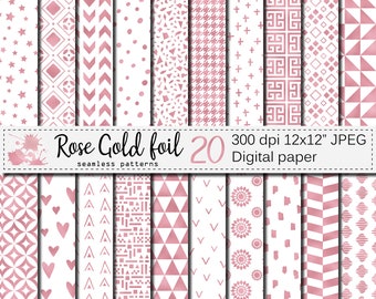 Rose Gold Foil Digital Paper Seamless Blush Pink Metallic - Etsy