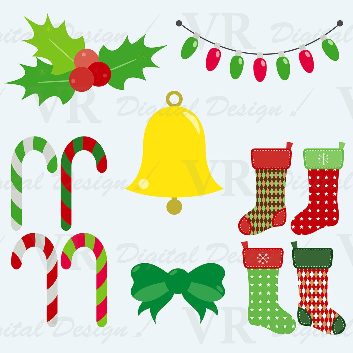Merry Christmas Clip Art, Christmas Tree Clipart, Christmas Stockings ...