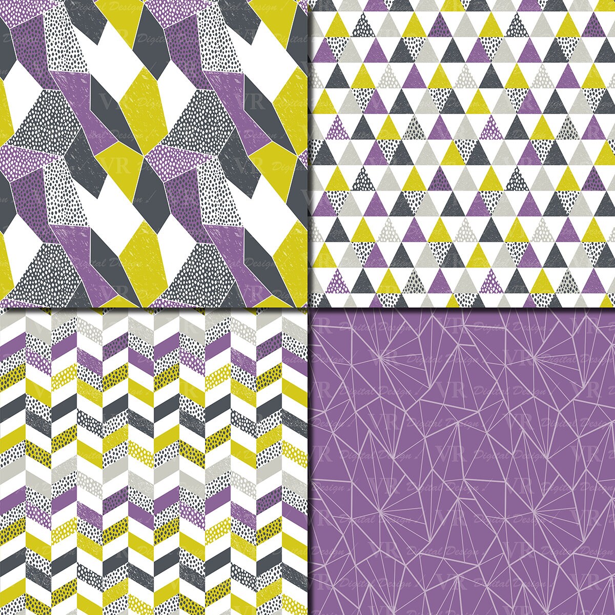 Seamless Modern Geometric Digital Paper, Geometric Patterns, Modern ...