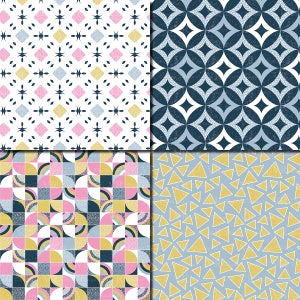 Seamless Modern Geometric Digital Paper, Geometric Patterns, Modern ...