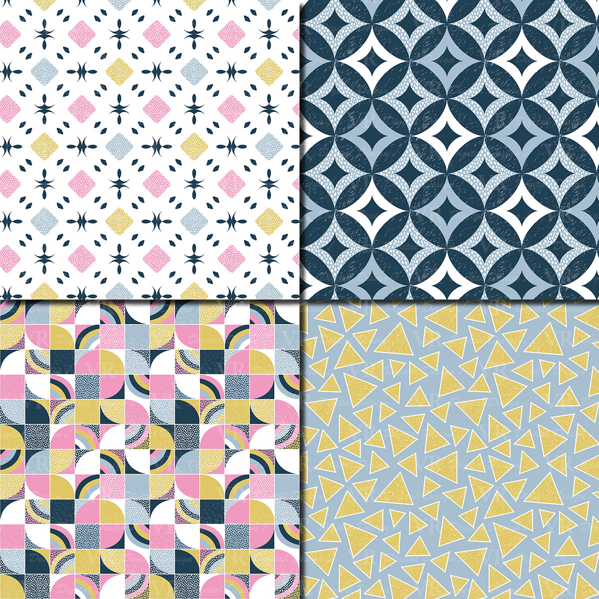 Seamless Modern Geometric Digital Paper, Geometric Patterns, Modern ...