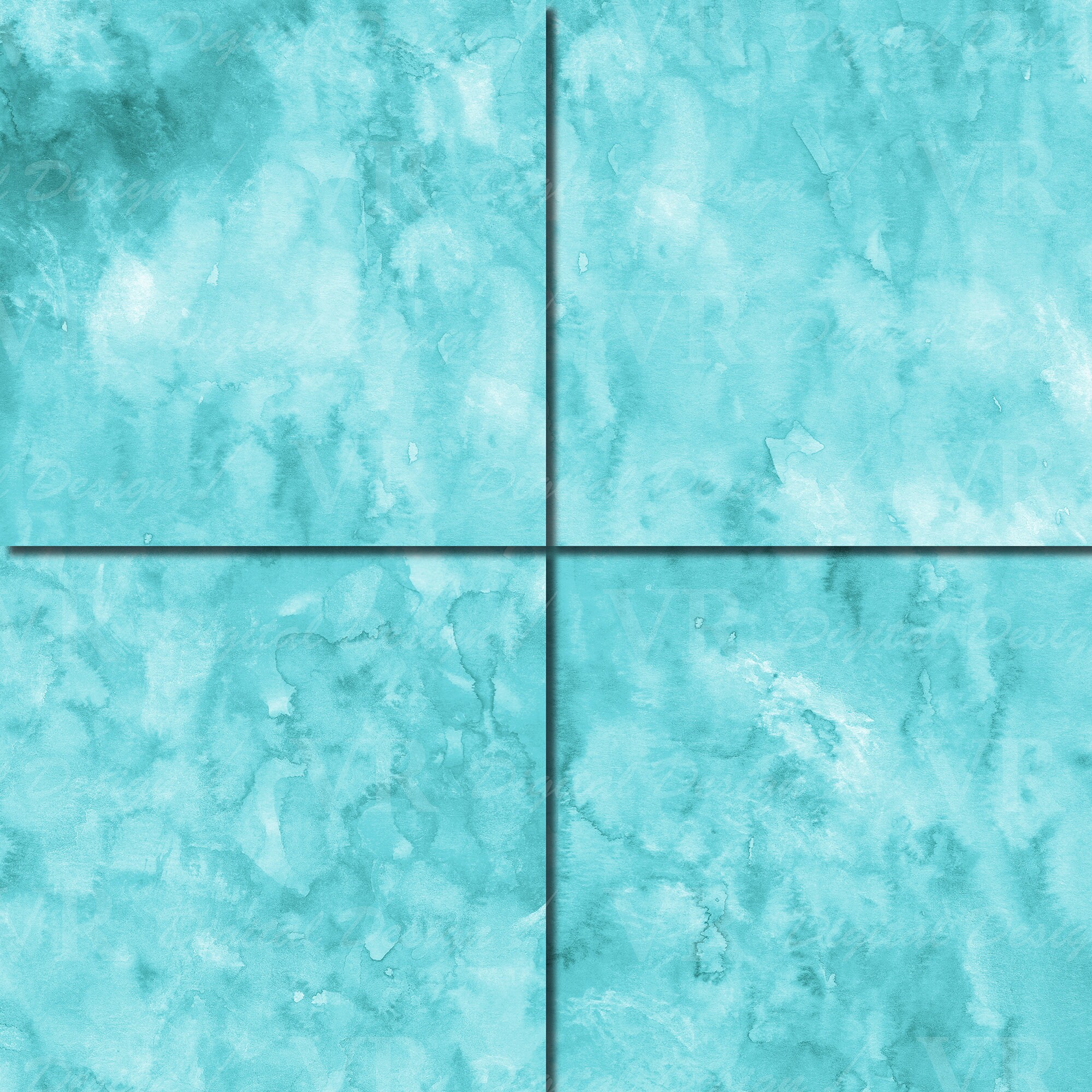Teal Watercolor Digital Paper, Teal Watercolors Texture, Handpainted ...