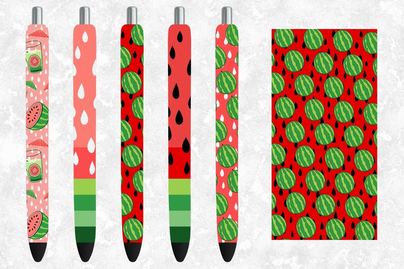 Red Watermelon Pen Wrap Bundle for Sublimation or Waterslide / Summer ...