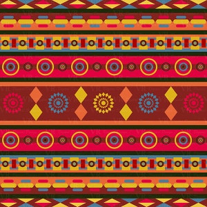 Aztec Digital Paper Set, Ethnic Tribal Digital Papers, Bright Geometric ...