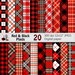 Black and Red Plaids Digital Paper Set, Buffalo Plaids Lumberjack ...