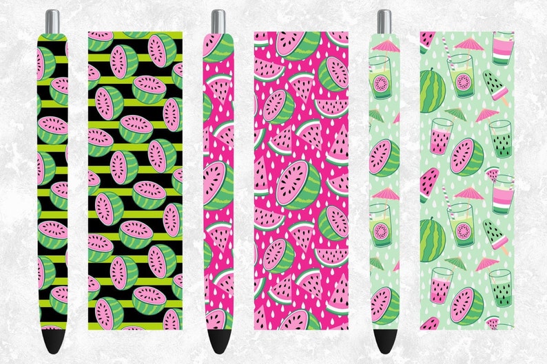 Pink Watermelon Pen Wrap Bundle for Sublimation or Waterslide / Summer ...