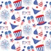 4th of July Digital Papers, Patriotic USA Red and Blue Stars and ...
