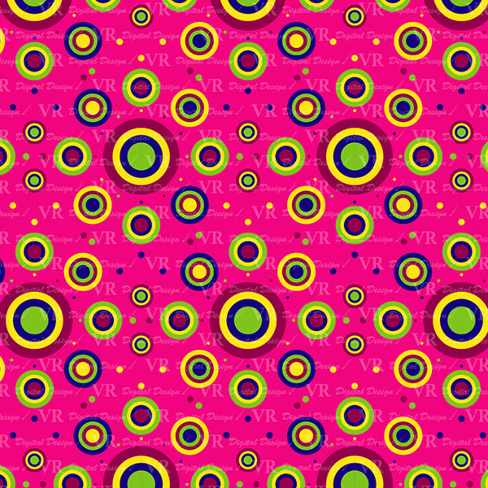 Bright Fun Digital Paper Set, Bright Geometric Digital Papers, Rainbow ...