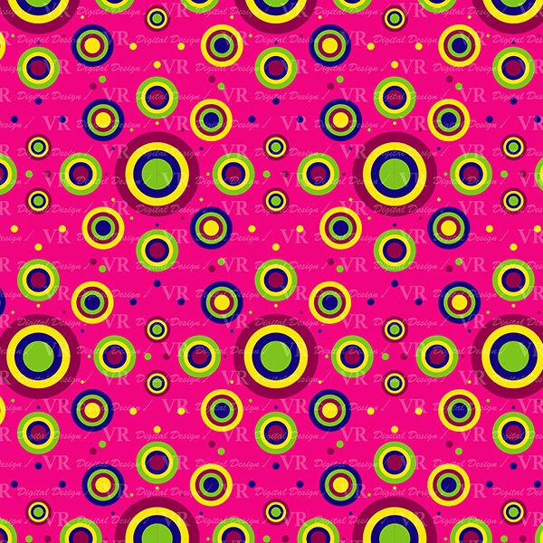 Bright Fun Digital Paper Set, Bright Geometric Digital Papers, Rainbow ...