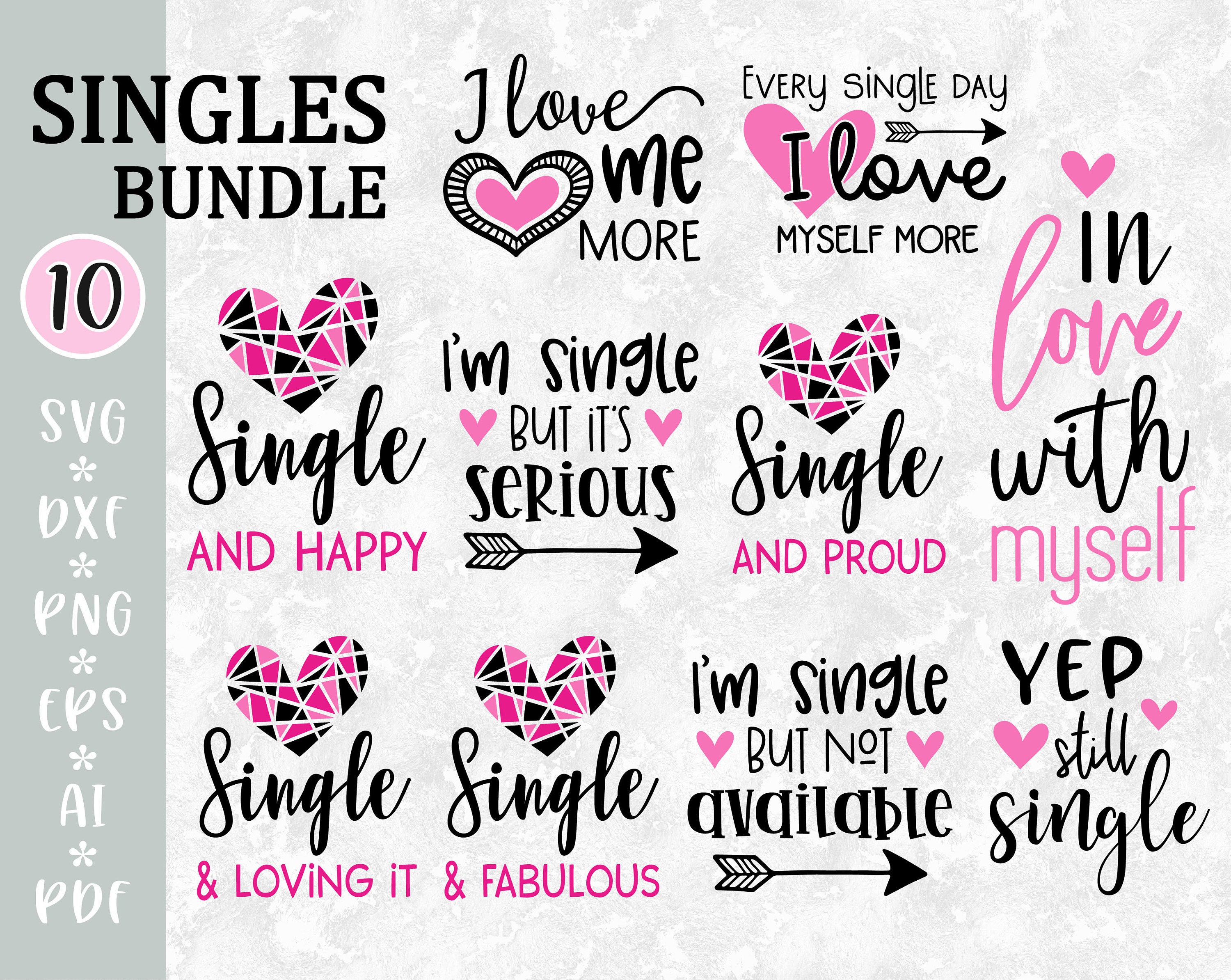 Single SVG Bundle, Anti Valentine Funny Svg Cut Files, SVG Designs for ...