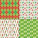 Red and Green Christmas Digital Paper Set, Christmas Digital Papers ...