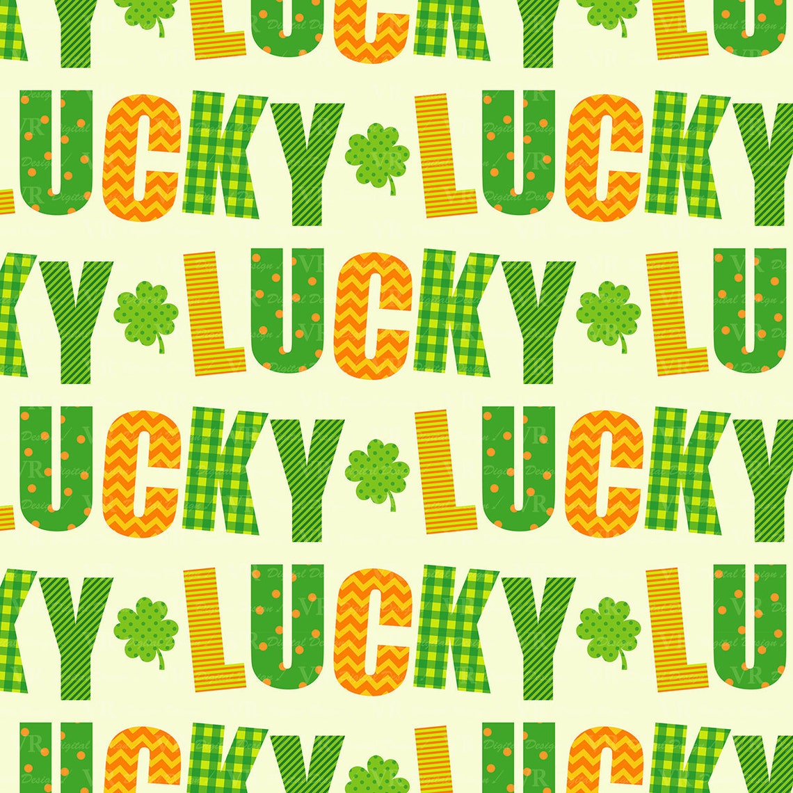 St Patricks Day Digital Paper, Irish Digital Papers, Shamrock Clover ...