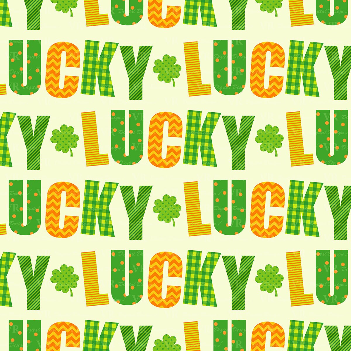 St Patricks Day Digital Paper, Irish Digital Papers, Shamrock Clover ...