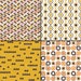 Retro Geometric Digital Paper, Brown Orange Yellow Pink Seamless ...
