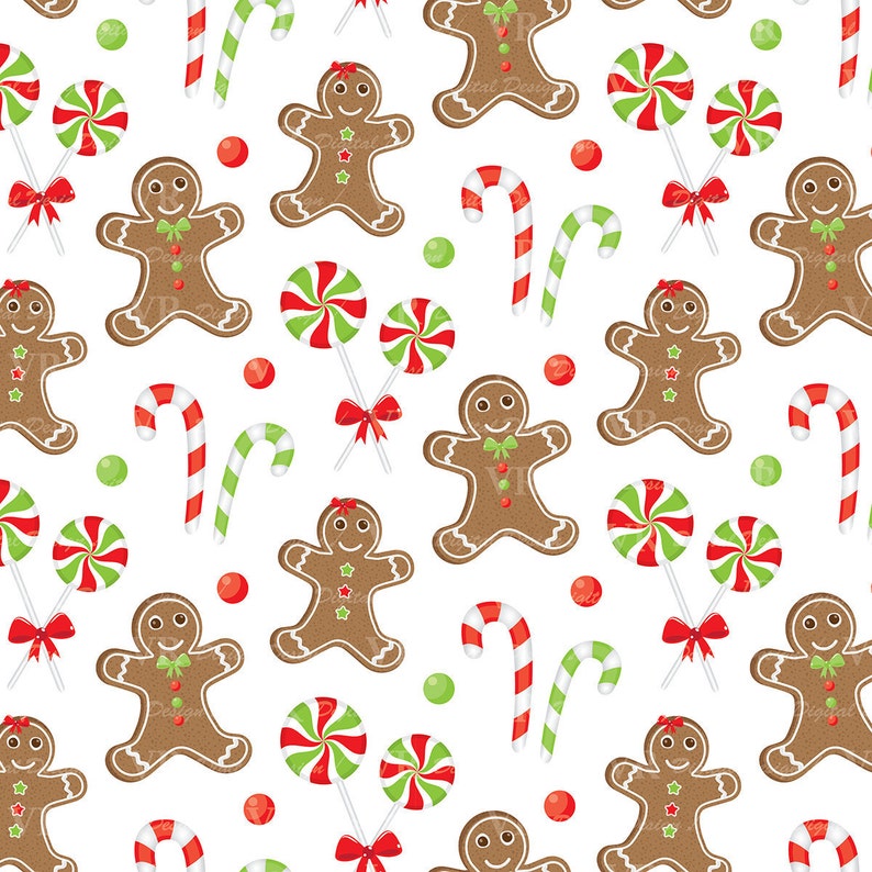 Christmas Gingerbread Digital Paper Set Gingerbread House - Etsy