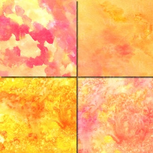 Red Orange Yellow Watercolor Digital Paper, Watercolor Texture ...