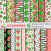 Watermelon Digital Paper, Cute Summer Fruit Digital Papers, Red and ...