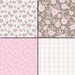 Pink and Brown Floral Digital Paper, Flowers Seamless Pattern, Neutral ...