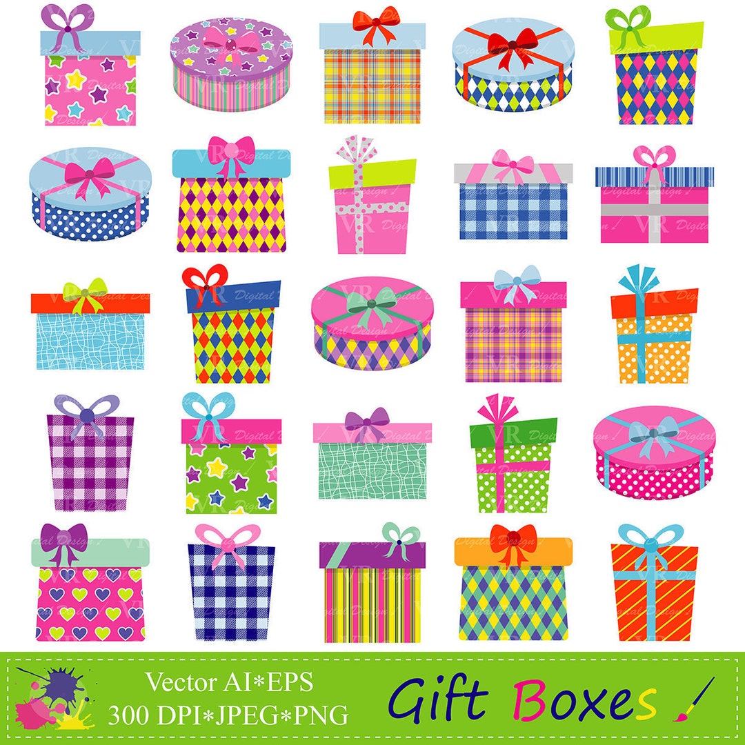 Gift Boxes Clipart, Gifts Clipart, Presents Clip Art, Birthday Party ...