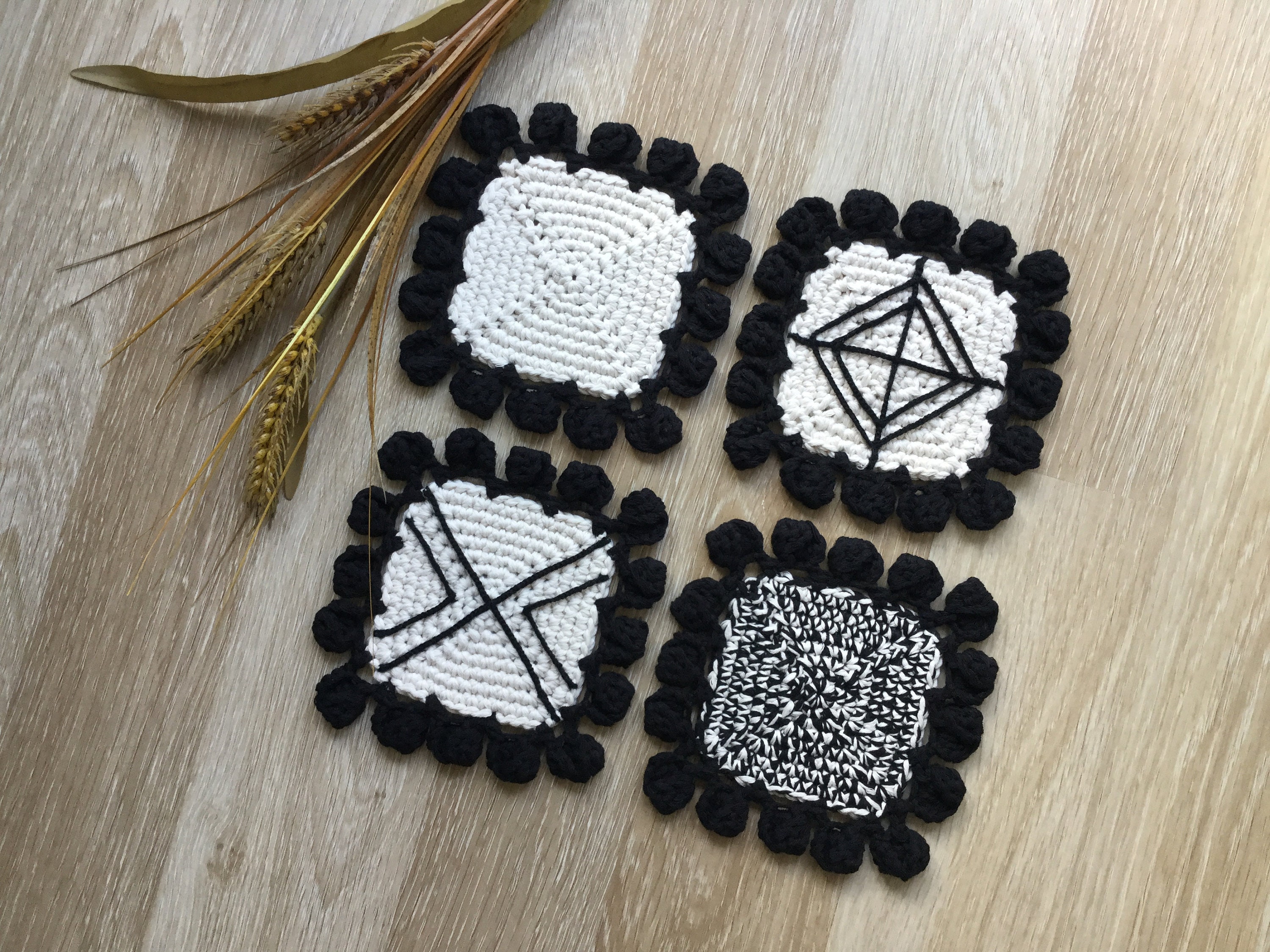 Tribal Cotton Crochet Coasters,tribal Home Decor,home Gift,rustic Home ...