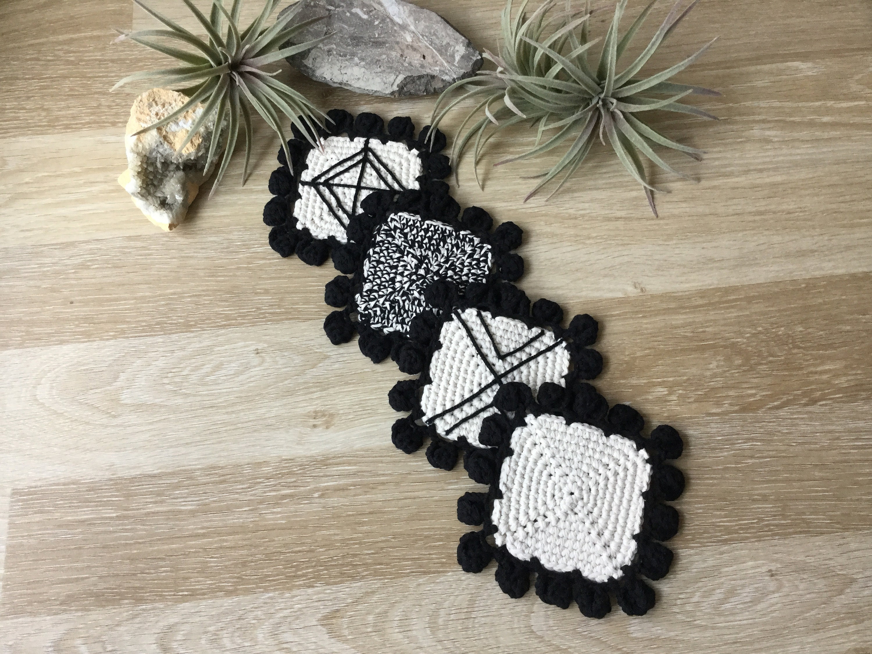 Tribal Cotton Crochet Coasters,tribal Home Decor,home Gift,rustic Home ...