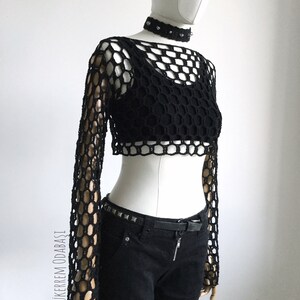 Gothic Crochet Crop Top,crochet Festival Crop Top,crochet Mesh Crop Top ...