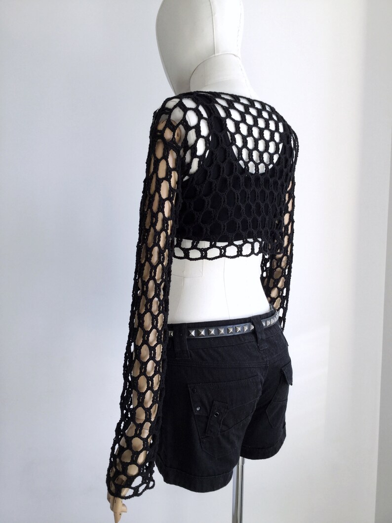 Gothic Crochet Crop Top,crochet Festival Crop Top,crochet Mesh Crop Top ...