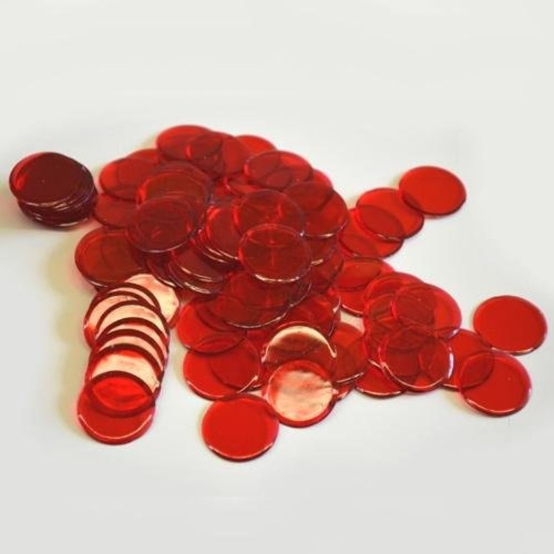 100 Plastic Bingo Chips, Red - Etsy
