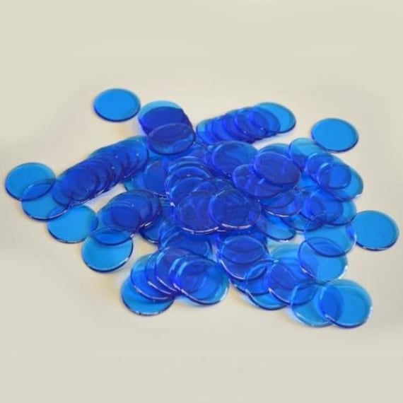 100 Plastic Bingo Chips Blue - Etsy