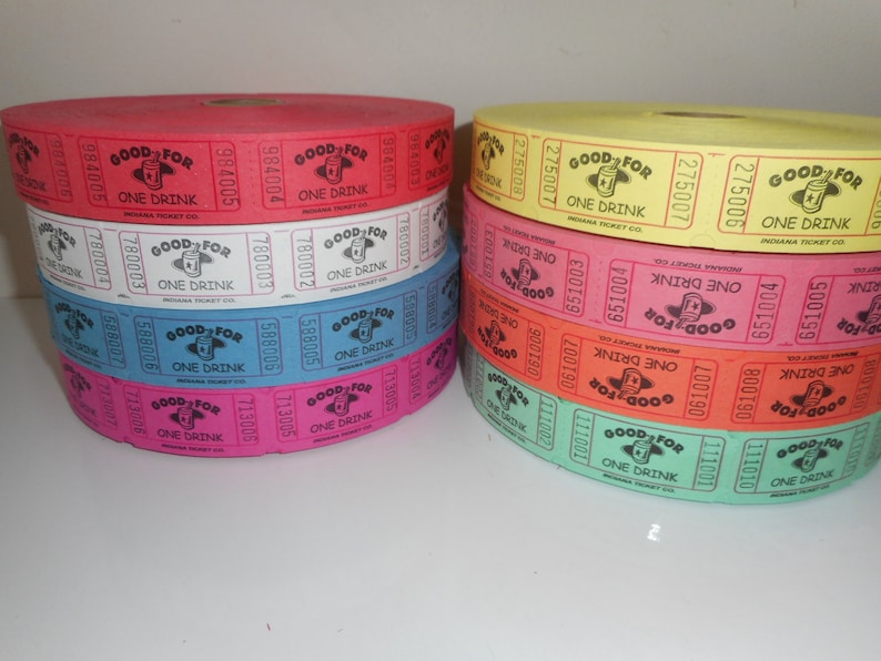 Good for One Drink Raffle Tickets, Various Colors and Quantities - Etsy