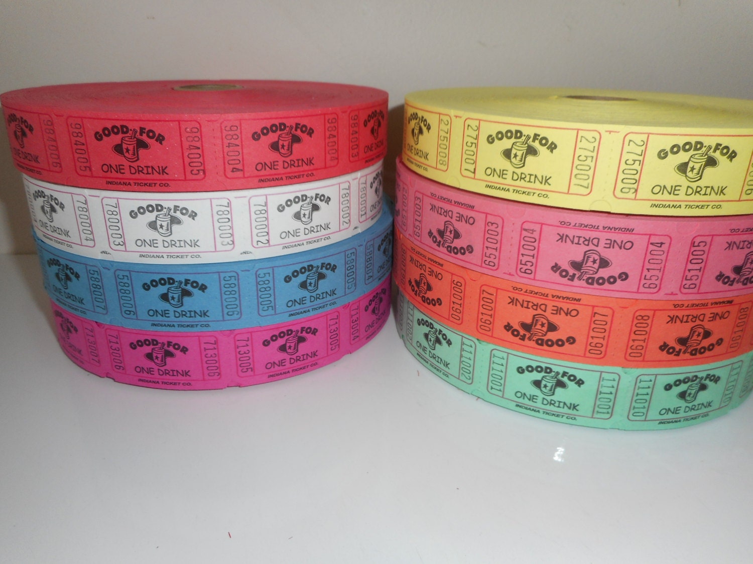 Good for One Drink Raffle Tickets, Various Colors and Quantities - Etsy