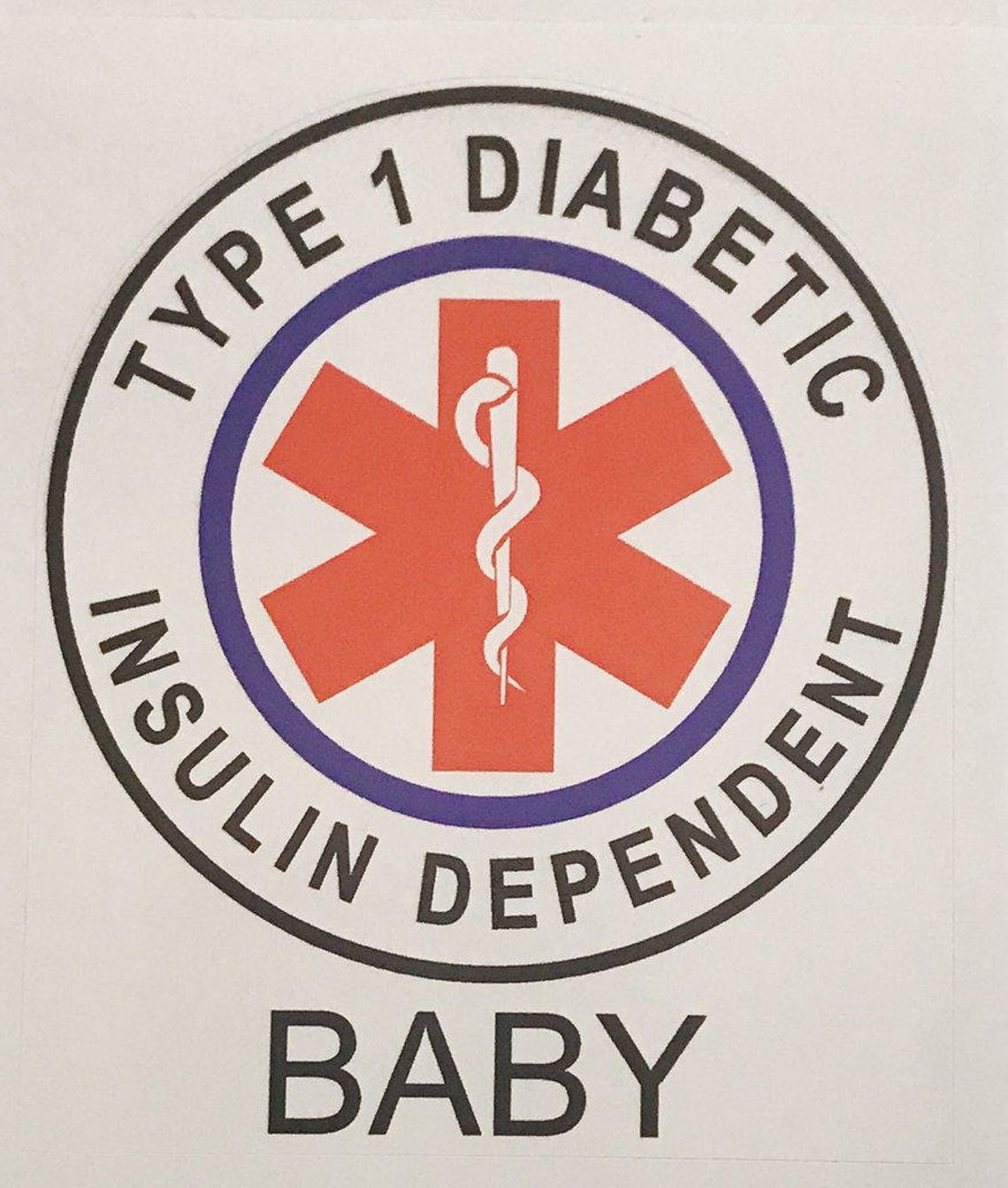 Type 1 Medical Alert Sticker - Etsy Australia