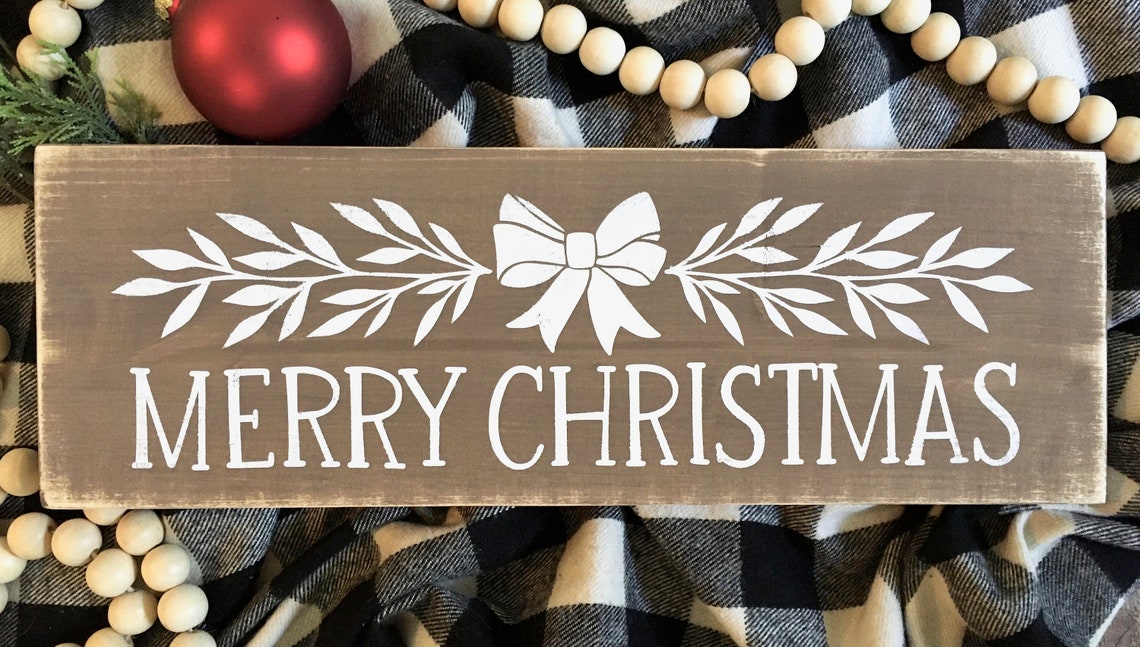 Merry Christmas Rustic Wood Sign Home Decor/Farmhouse Merry | Etsy